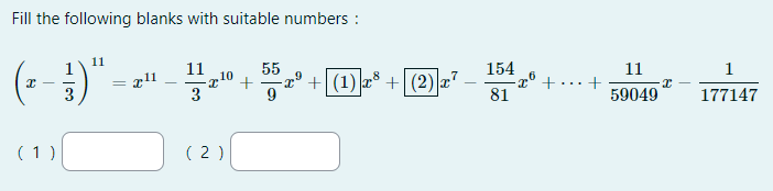 Solved Fill the following blanks with suitable numbers: | Chegg.com
