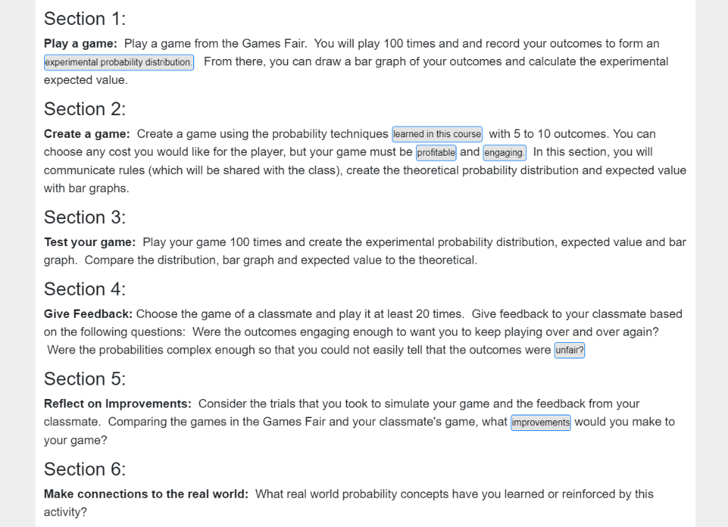 create a game report from these | Chegg.com
