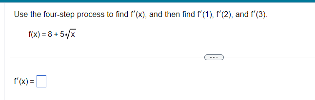 Solved Use the four-step process to find f′(x), and then | Chegg.com