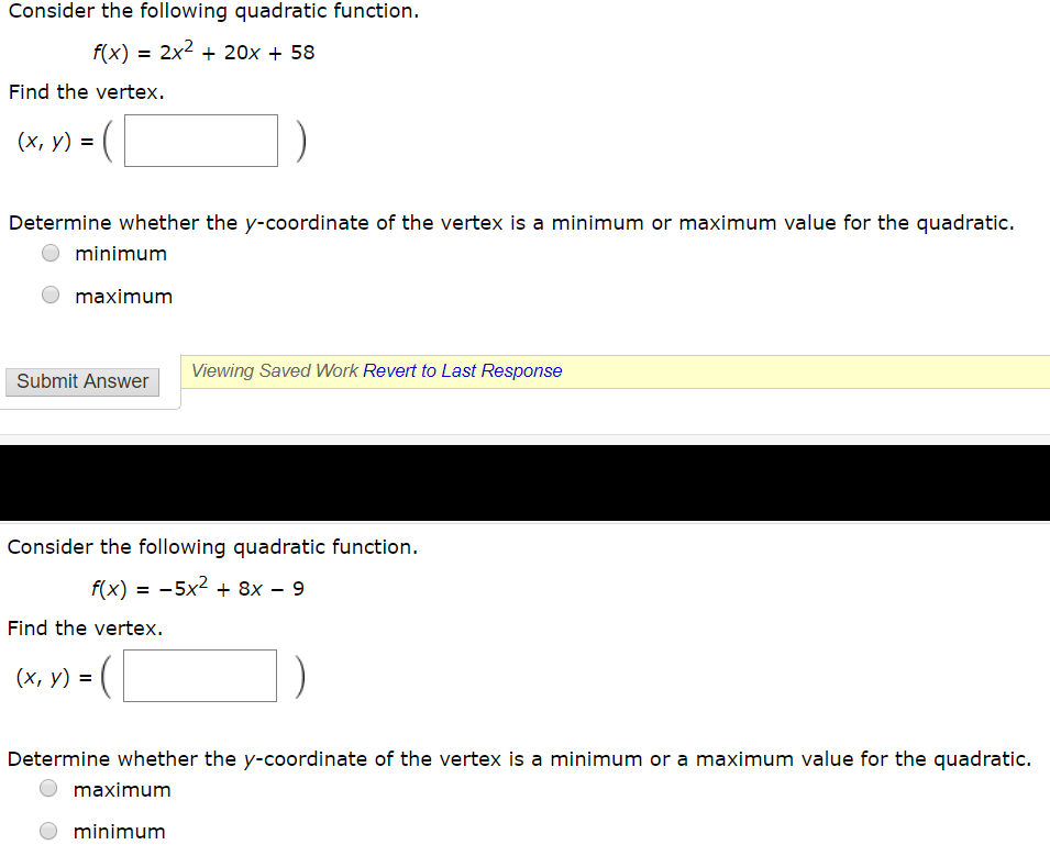 Solved Consider the following quadratic function. f(x) = 2x2 | Chegg.com