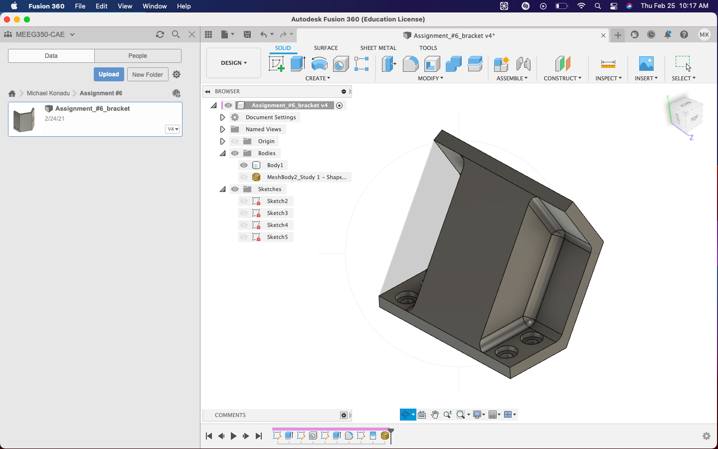 Fusion 360 Assistance I need help modifying my model | Chegg.com