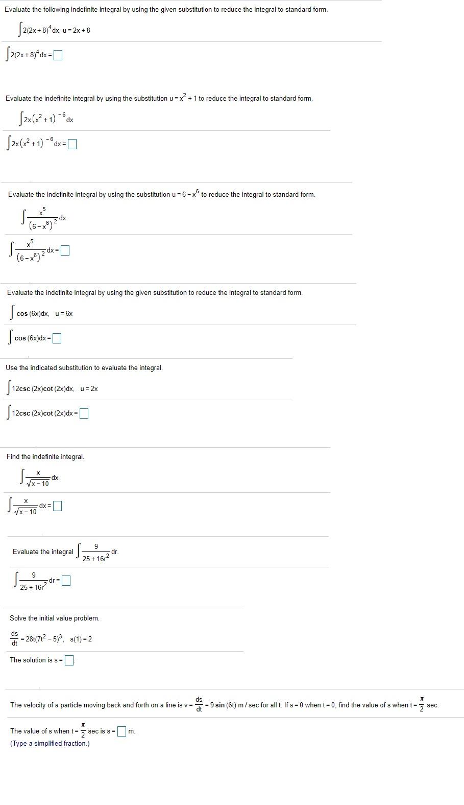 Solved Evaluate the following indefinite integral by using | Chegg.com