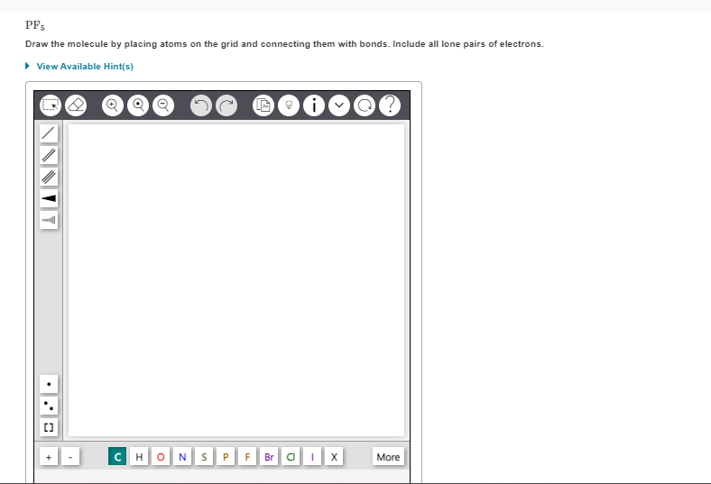 Solved PF5 Draw the molecule by placing atoms on the grid | Chegg.com