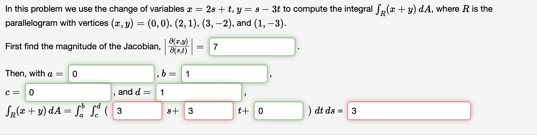 Solved In this problem we use the change of variables | Chegg.com