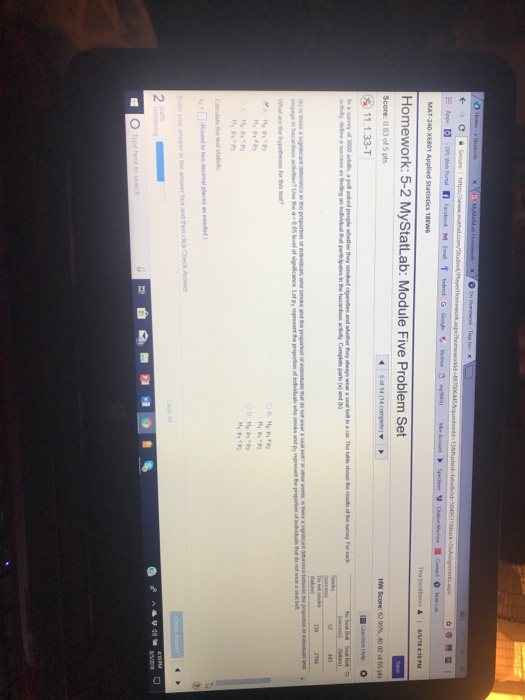 Solved Homework: 5-2 MyStatLab: Module Five Problem Set 5 at | Chegg.com