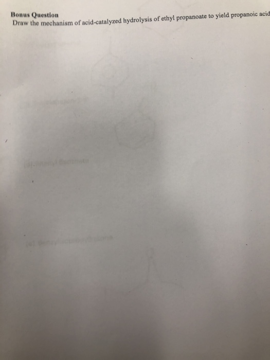 Solved Bonus Question Draw the mechanism of acid-catalyzed | Chegg.com