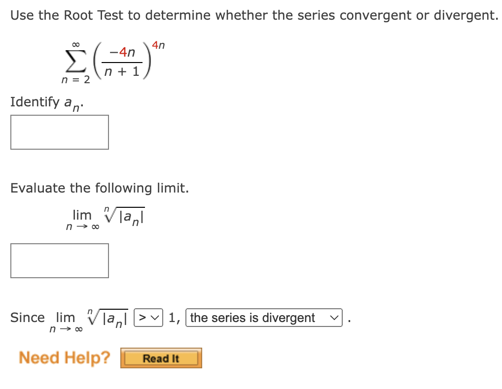 Solved Use the Root Test to determine whether the series | Chegg.com