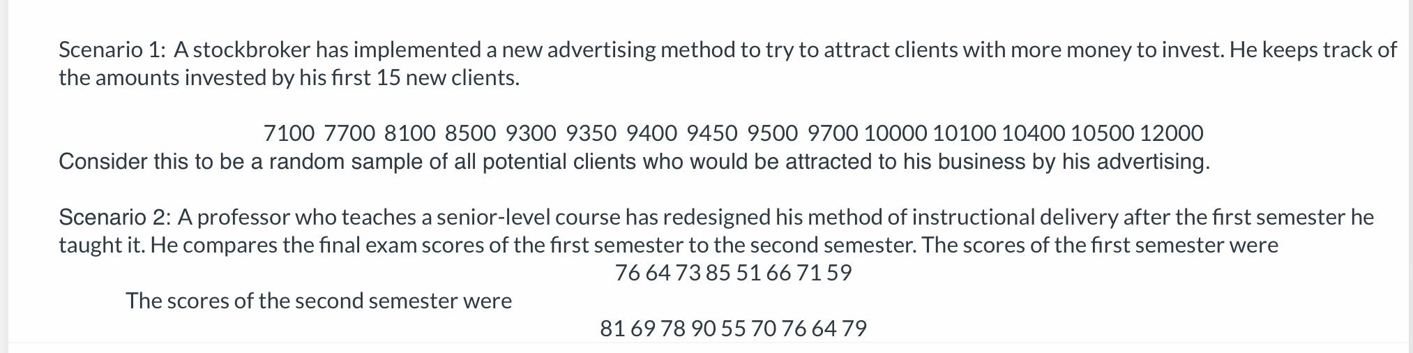 Solved Scenario 1: A stockbroker has implemented a | Chegg.com