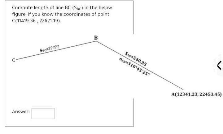 Solved Compute length of line BC (Sec) in the below figure. | Chegg.com