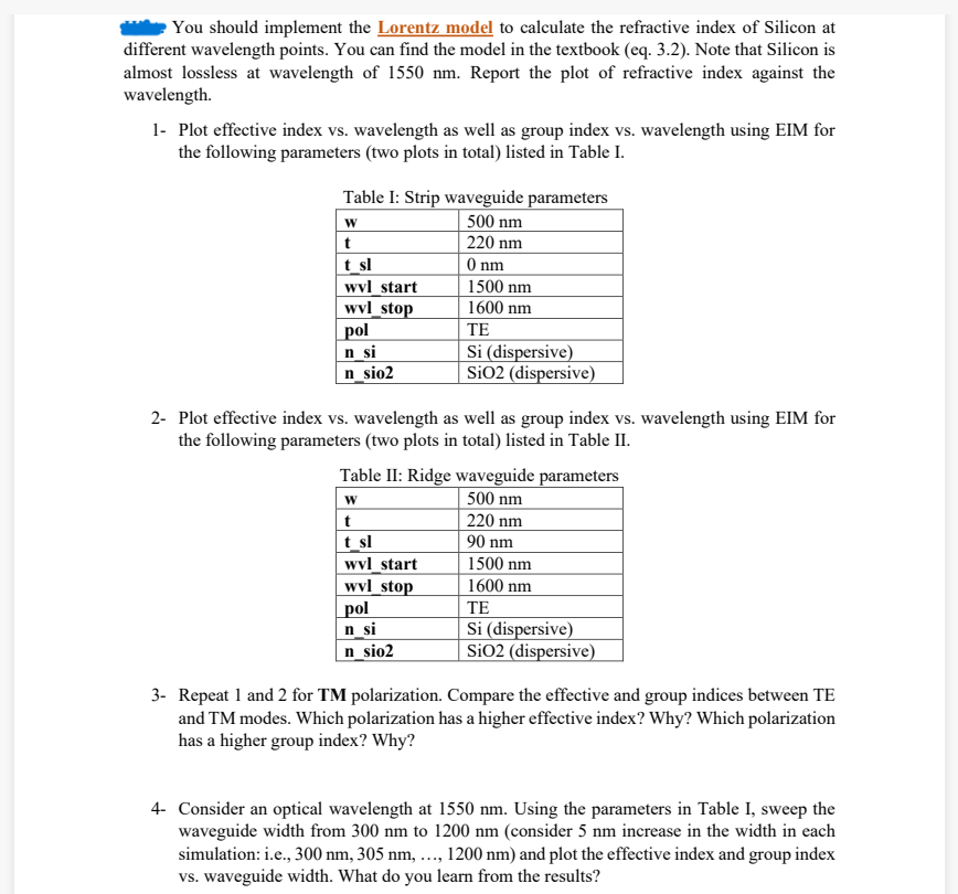Problem Description: Implement the Effective Index | Chegg.com