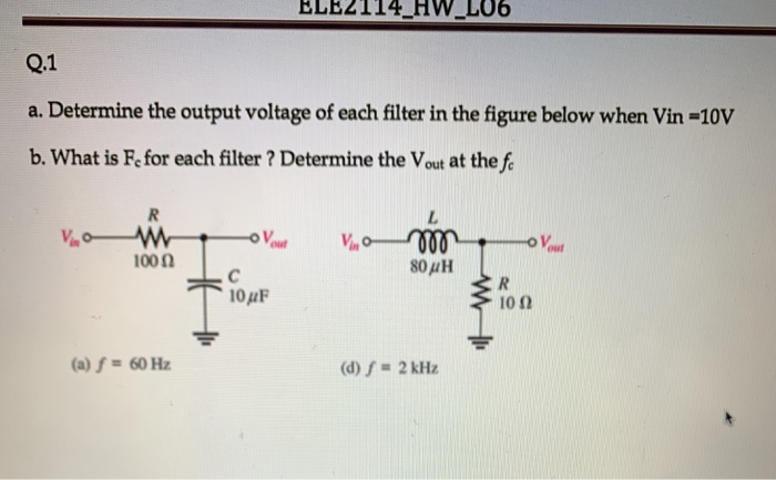 Solved ELE2114 HW L06 Q.1 a. Determine the output voltage of | Chegg.com
