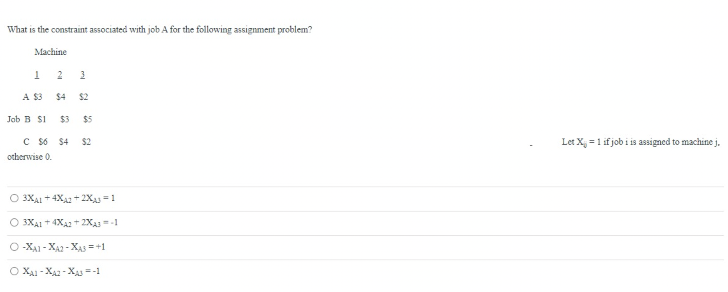 Solved What is the constraint associated with job A for the | Chegg.com