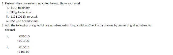 Solved 1. Perform the conversions indicated below. Show your | Chegg.com