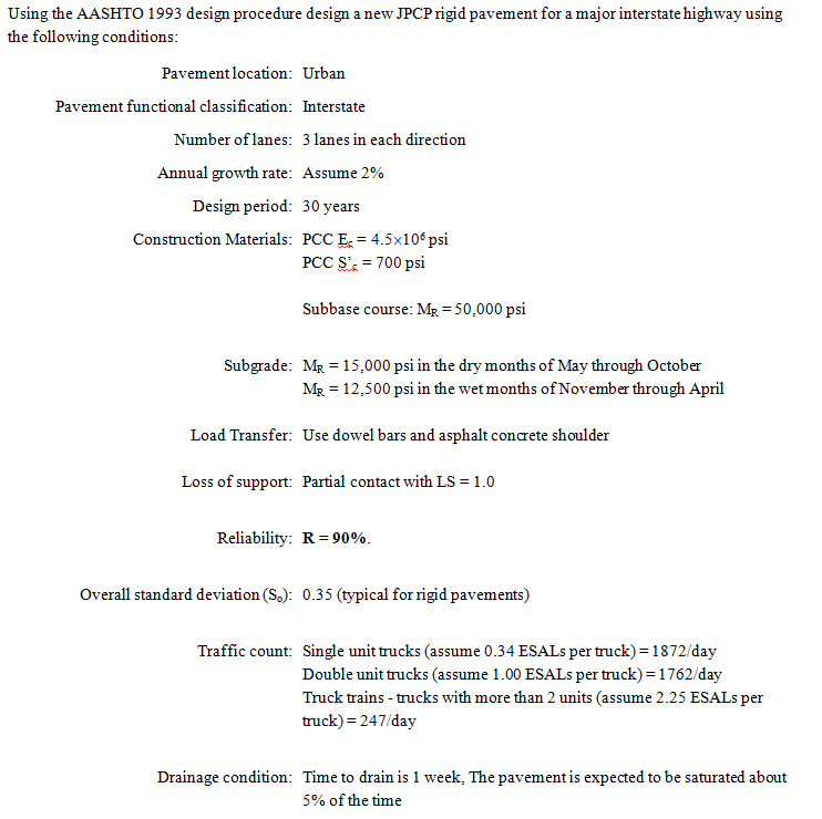 Using the AASHTO 1993 design procedure design a new | Chegg.com