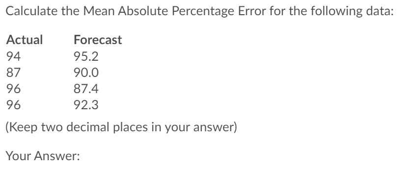 How To Calculate Mean Absolute Percentage Error In Excel Geeksforgeeks 