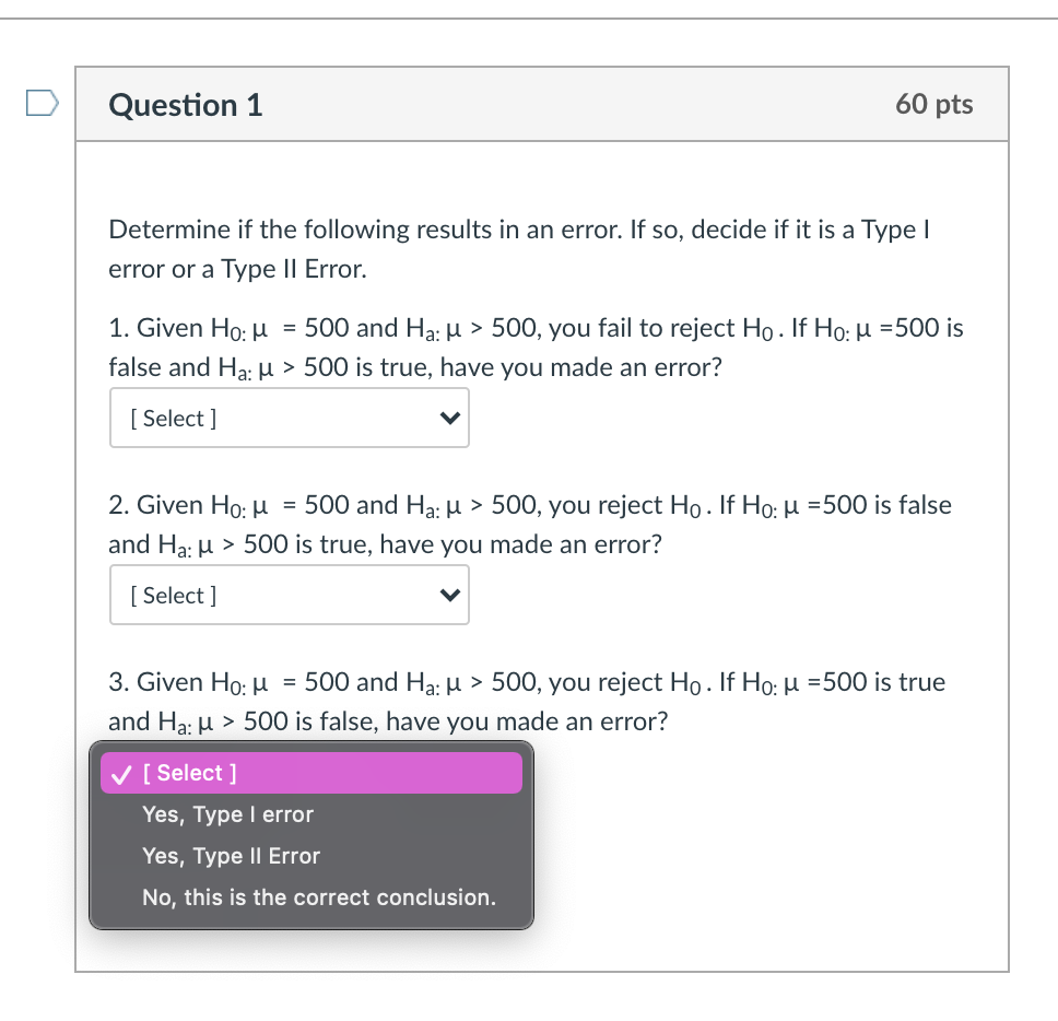 Solved Question 1 60 pts Determine if the following results | Chegg.com