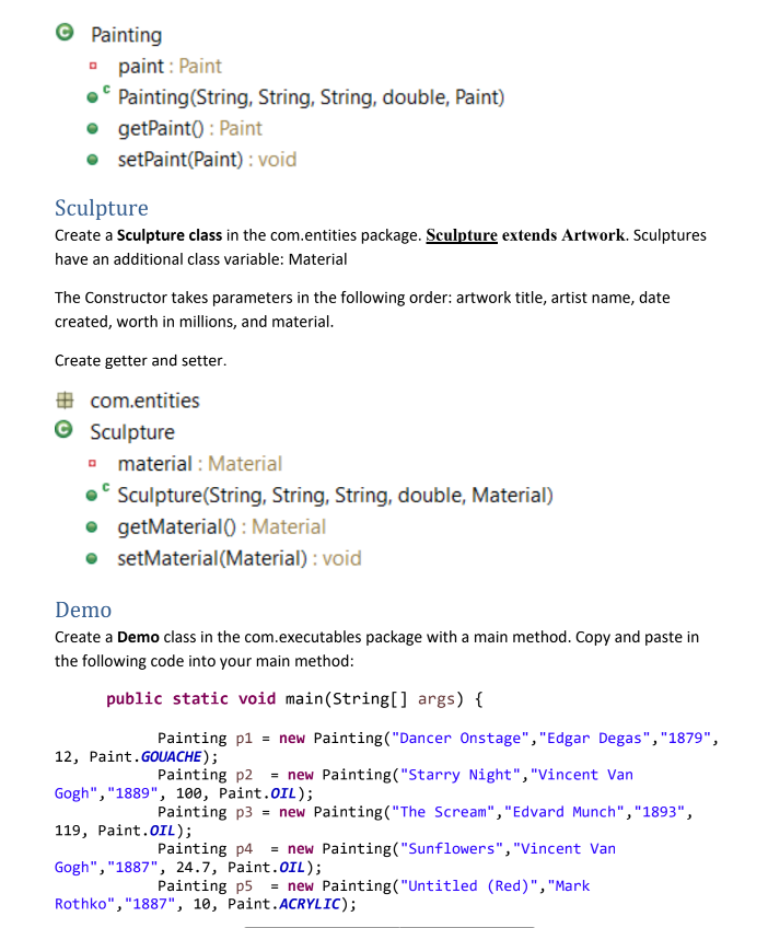 Solved You will be creating classes and methods for a | Chegg.com