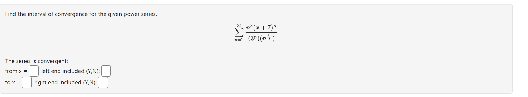 Find the interval of ﻿convergence for the given power | Chegg.com