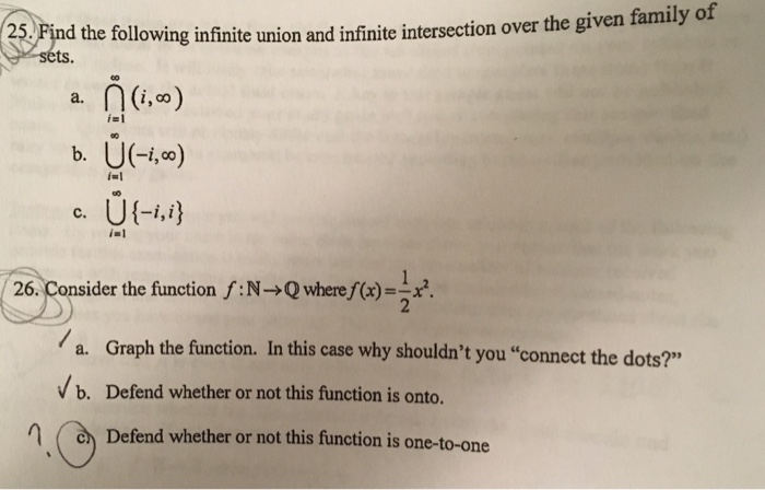 Solved 25. Find ts. the following infinite union and | Chegg.com