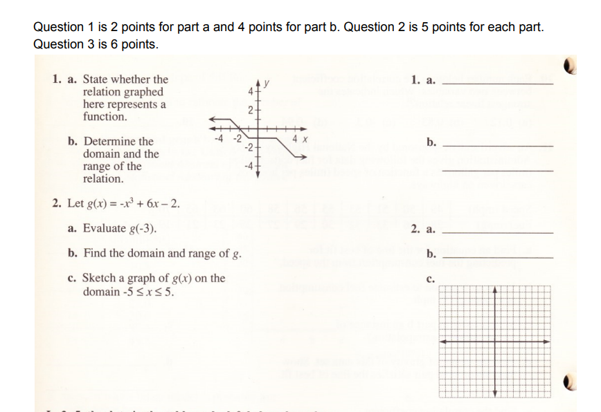 Luestion 1 is 2 points for part a and 4 points for | Chegg.com
