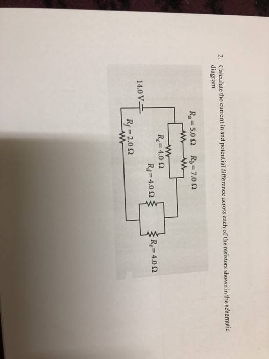 Solved 2. Calculate the current in and potential difference | Chegg.com