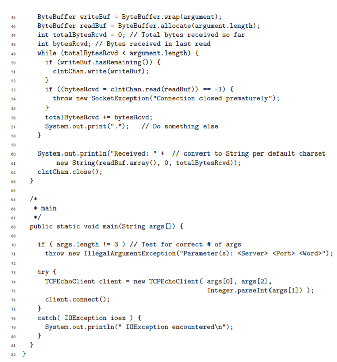 Question 1 Java Code For A Client Server Application