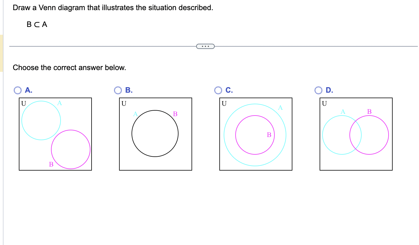 Solved Draw a Venn diagram that illustrates the situation | Chegg.com