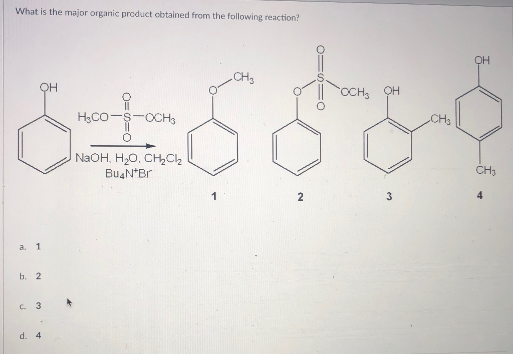 Solved What is the major organic product obtained from the | Chegg.com