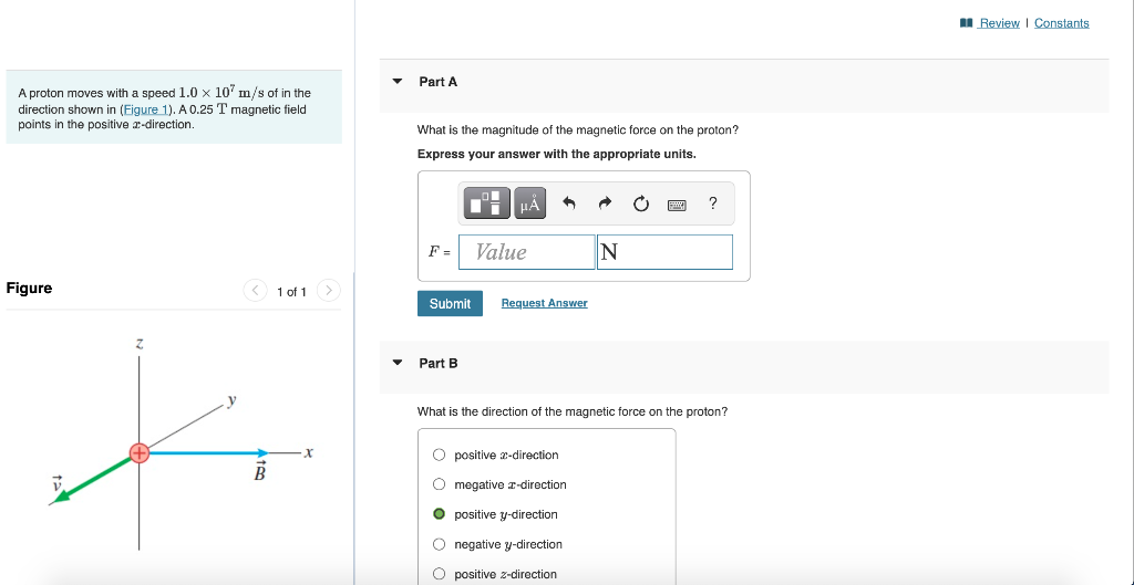 Solved A proton moves with a speed 1.0×107 m/s of in the | Chegg.com