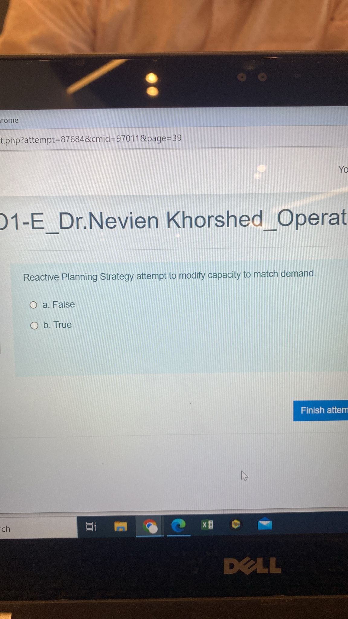 Solved Reactive Planning Strategy attempt to modify capacity | Chegg.com