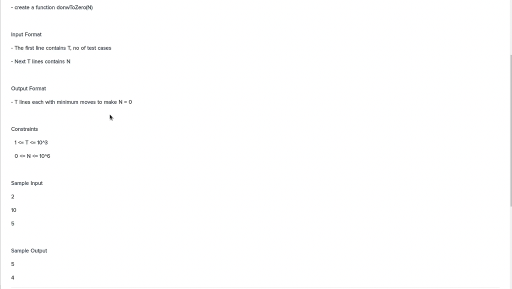 Solved down-to-zero-li Problem Given an integer N. Calculate | Chegg.com