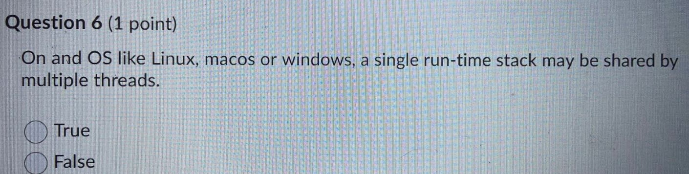 Solved Question 4 (1 point) In the many-to-one threading | Chegg.com