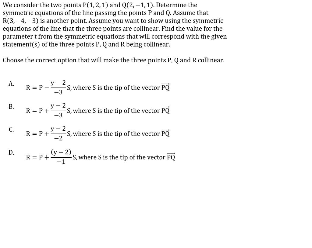 Solved We Consider The Two Points P121 And Q2−11 