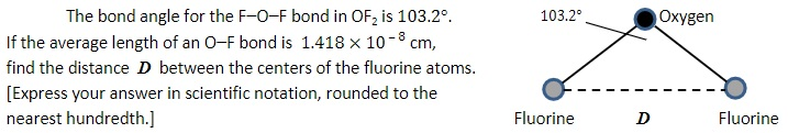 Solved The bond angle for the F-O-F bond in OF2 is 103.2°. | Chegg.com
