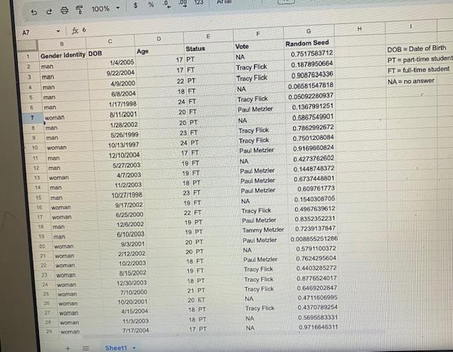 collect a unique simple random sample of 35 college | Chegg.com