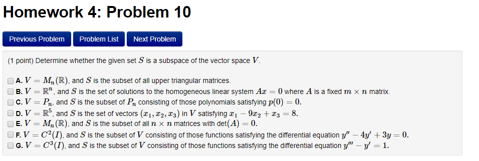 Solved Homework 4: Problem 10 Previous Problem Problem List | Chegg.com Solved Homework 4: Problem 10 Previous Problem Problem List | Chegg.com