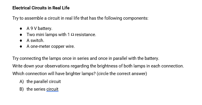 Solved Electrical Circuits in Real Life Try to assemble a | Chegg.com
