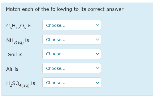 Solved Match each of the following to its correct answer | Chegg.com