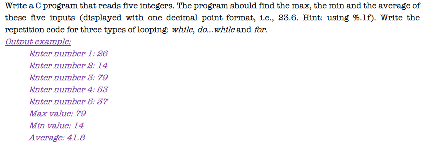 Solved Write a C program that reads five integers. The | Chegg.com