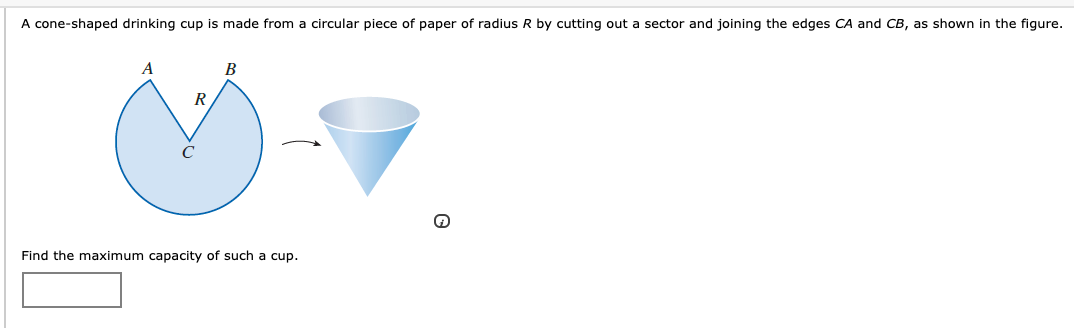 Solved A cone-shaped drinking cup is made from a circular | Chegg.com