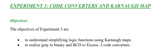 Solved Objectives The objectives of Experiment 3 are - to | Chegg.com