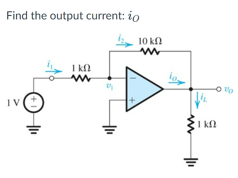 Solved Find the output current: iO | Chegg.com