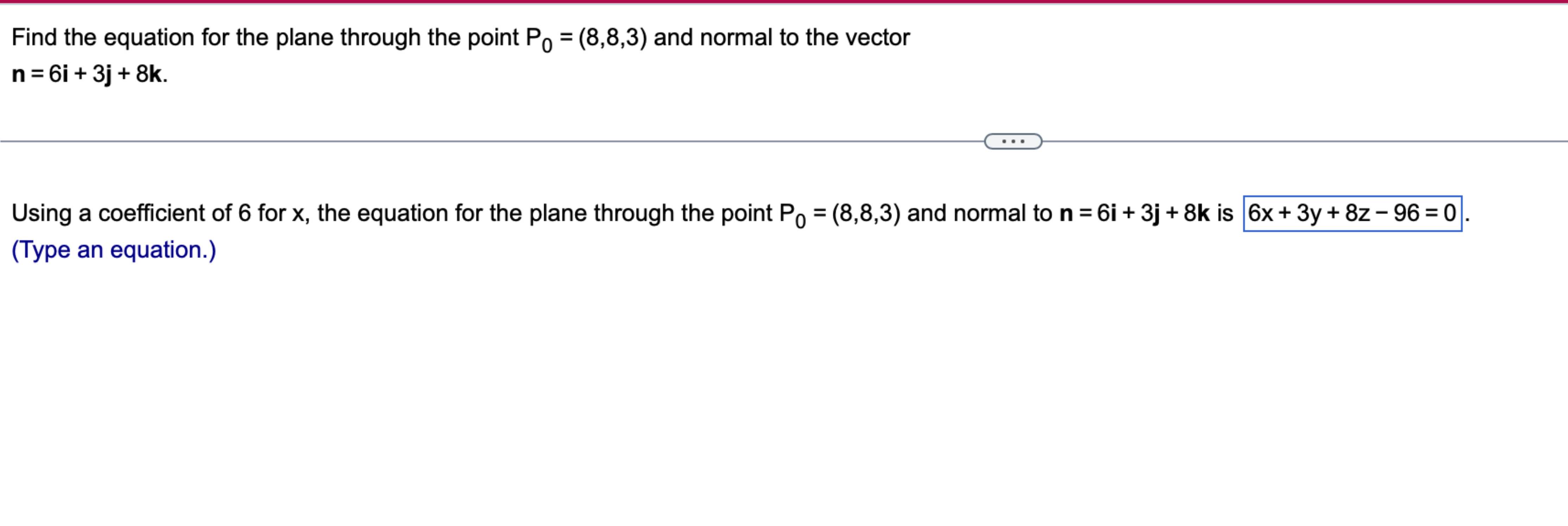 Solved Find the equation for the plane through the point | Chegg.com