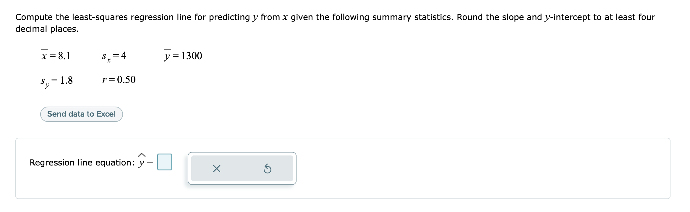 Solved Compute the least-squares regression line for | Chegg.com
