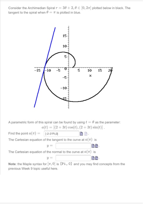 Solved Consider the Archimedian Spiral r = 3 theta + 2.theta | Chegg.com