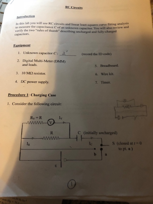 Solved RC Circuits uction In this lab you will use RC | Chegg.com
