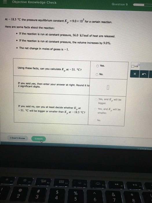 Solved Objective Knowledge Check Question 9 Atー18.5 °C the | Chegg.com