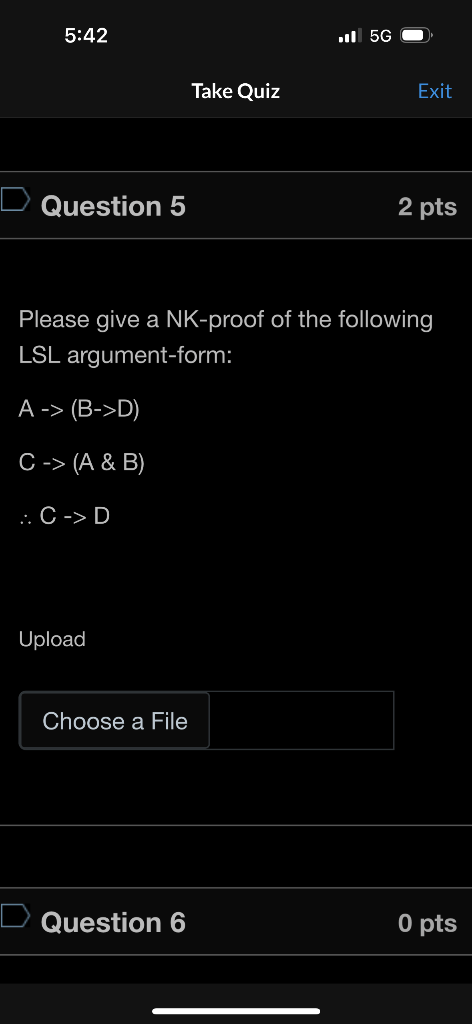 Question 5 2 pts Please give a NK-proof of the | Chegg.com