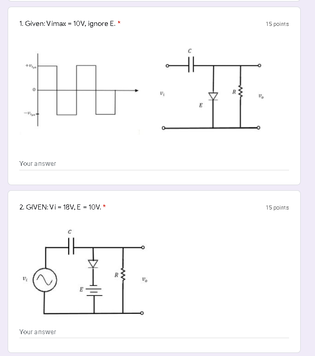 Solved Analyze and draw the output waveform of Vo for the | Chegg.com