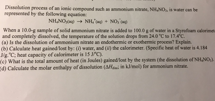Solved Dissolution process of an ionic compound such as | Chegg.com